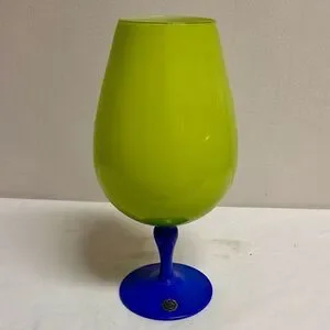 Dining | Vintage Chartreuse Green And Periwinkle Blue Italian Empoli ...